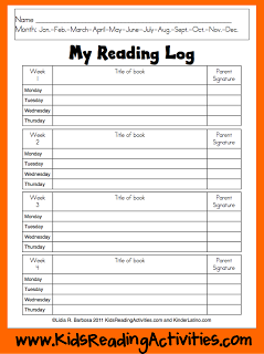 Reading Log - Kinder Alphabet