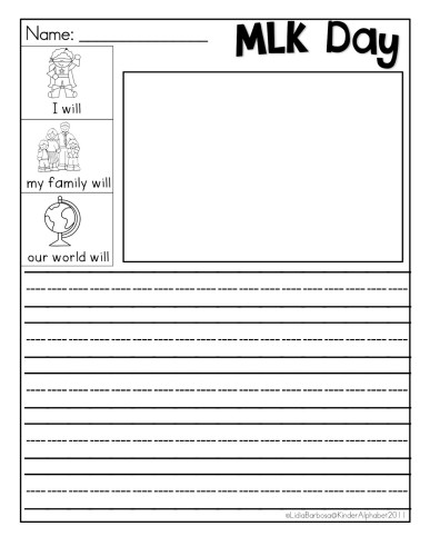 MLK Writing Paper - Kinder Alphabet