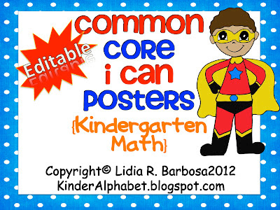 Super Hero I CAN Posters for Common Core Standards - Kinder Alphabet