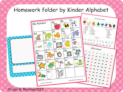 Homework Folder {FREEBIE} - Kinder Alphabet