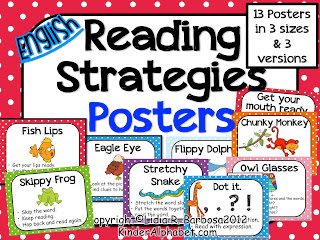 Reading Strategies Posters and a Freebie - Kinder Alphabet