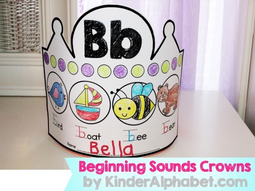 Beginning Sounds Crowns - Kinder Alphabet