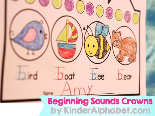 Beginning Sounds Crowns - Kinder Alphabet
