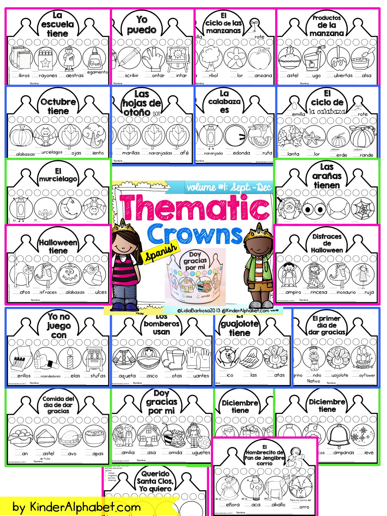 Thematic Crowns - Kinder Alphabet