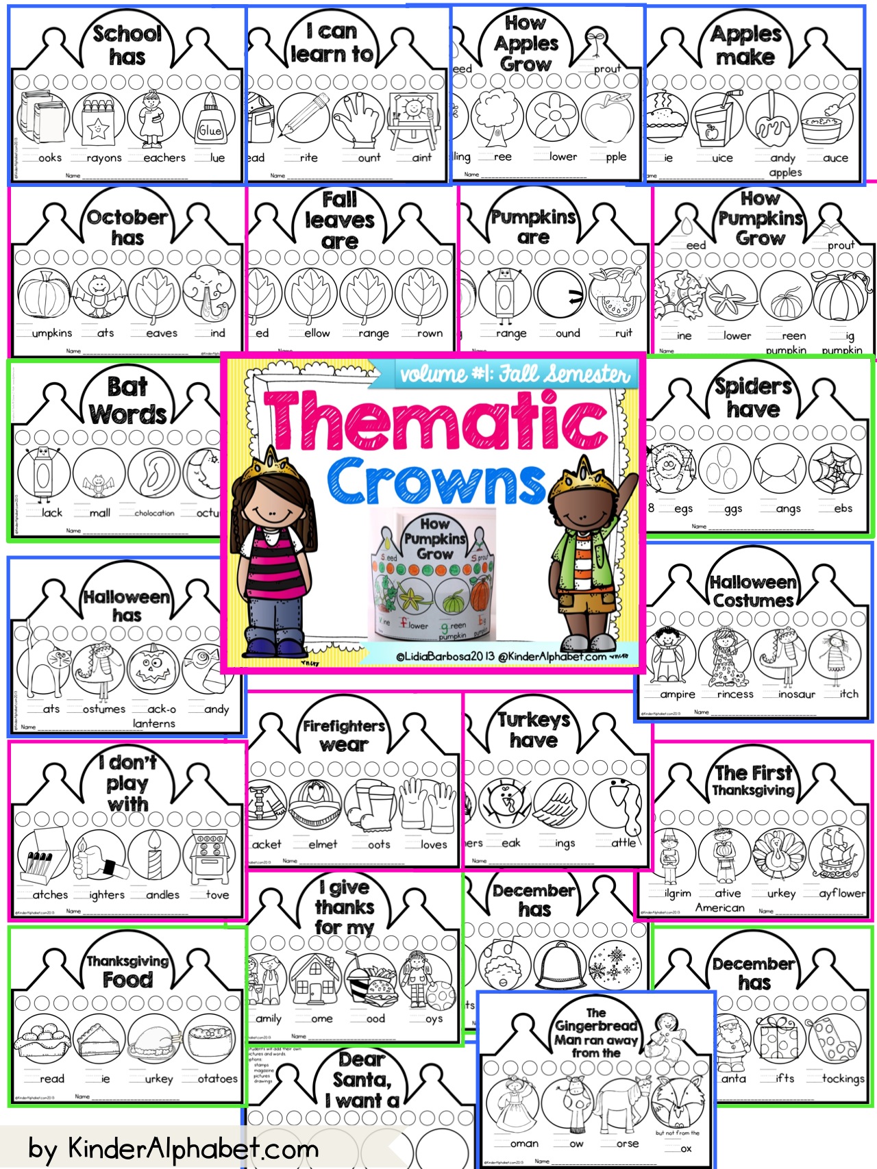 Thematic Crowns - Kinder Alphabet