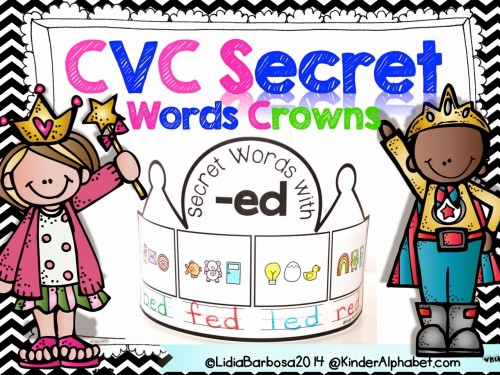 CVC Secret Words { Crowns } - Kinder Alphabet