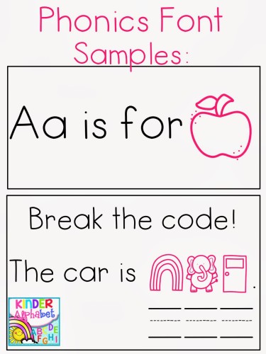 Phonics Fonts for Teachers - Kinder Alphabet