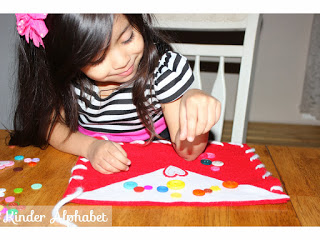 Valentine's Day craft and Classroom Organization - Kinder Alphabet