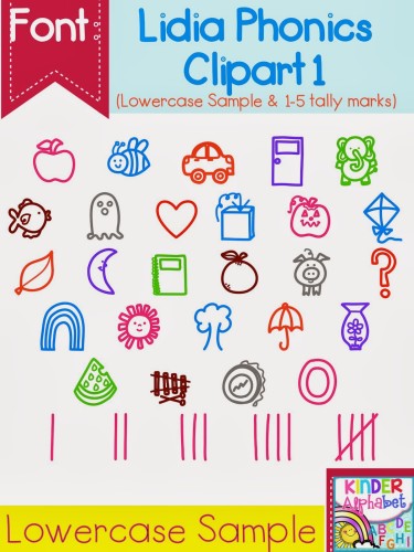 Phonics Fonts for Teachers - Kinder Alphabet