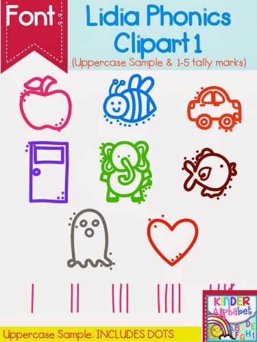 Phonics Fonts for Teachers - Kinder Alphabet