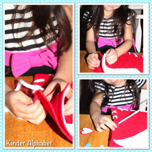 Valentine's Day craft and Classroom Organization - Kinder Alphabet