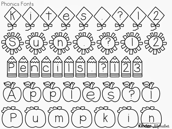 Phonics Fonts for Teachers Update - Kinder Alphabet