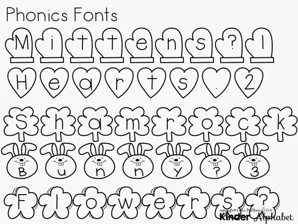 Phonics Fonts for Teachers Update - Kinder Alphabet