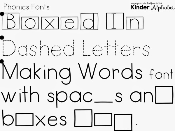 Phonics Fonts for Teachers Update - Kinder Alphabet