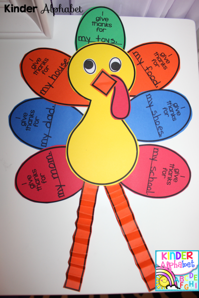 Turkey Craft for Thanksgiving - Kinder Alphabet