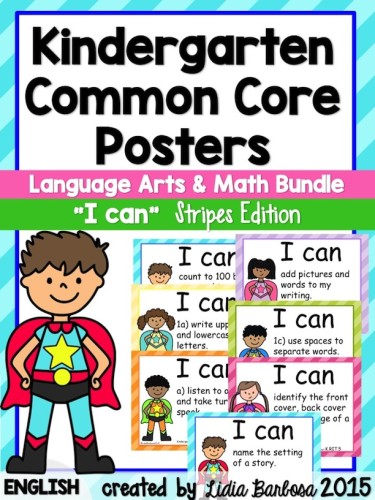 Kindergarten "I can" Common Core Posters - Kinder Alphabet