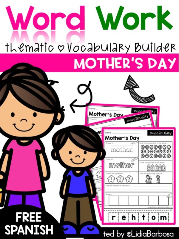 Mother's Day Word Work Printables - Kinder Alphabet