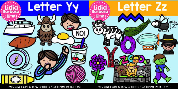 Alphabet Clipart Super Mega Bundle - Kinder Alphabet