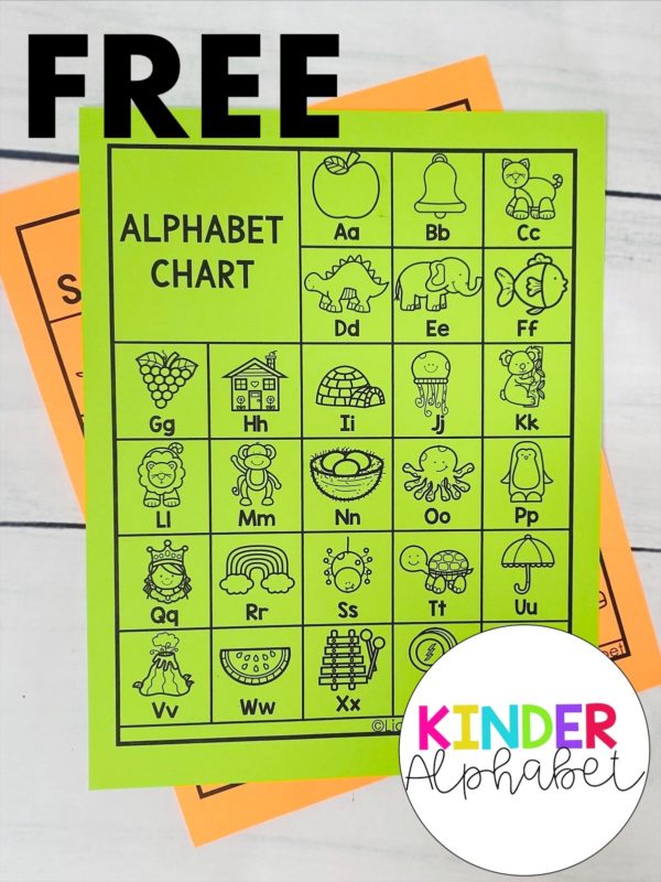 Free Alphabet Chart - Kinder Alphabet
